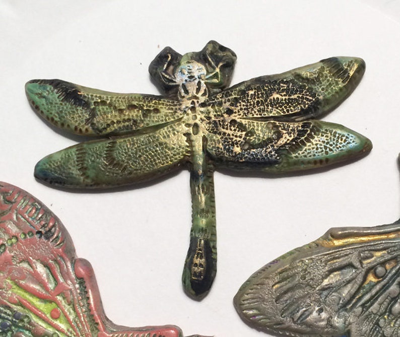 Dragonfly Focal, Polymer Clay Original Art - Etsy