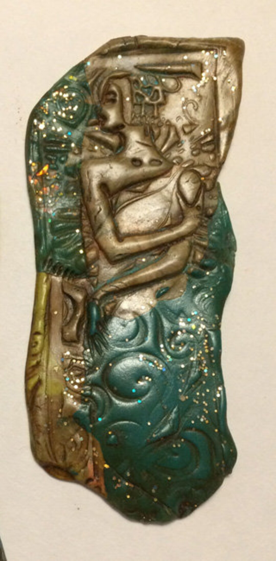 Art Nouveau Style Lady Focal, Polymer Clay Original Art - Etsy