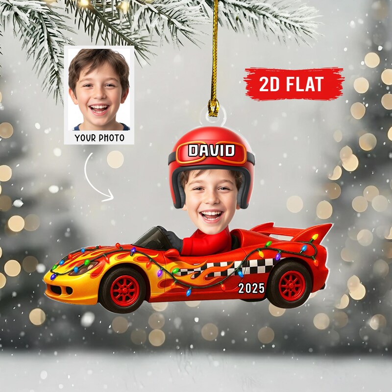 Personalized Race Car Christmas Ornaments - Etsy