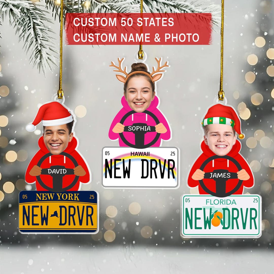 Personalized New Driver Photo 2D Flat Ornament, Custom Driver Face ...