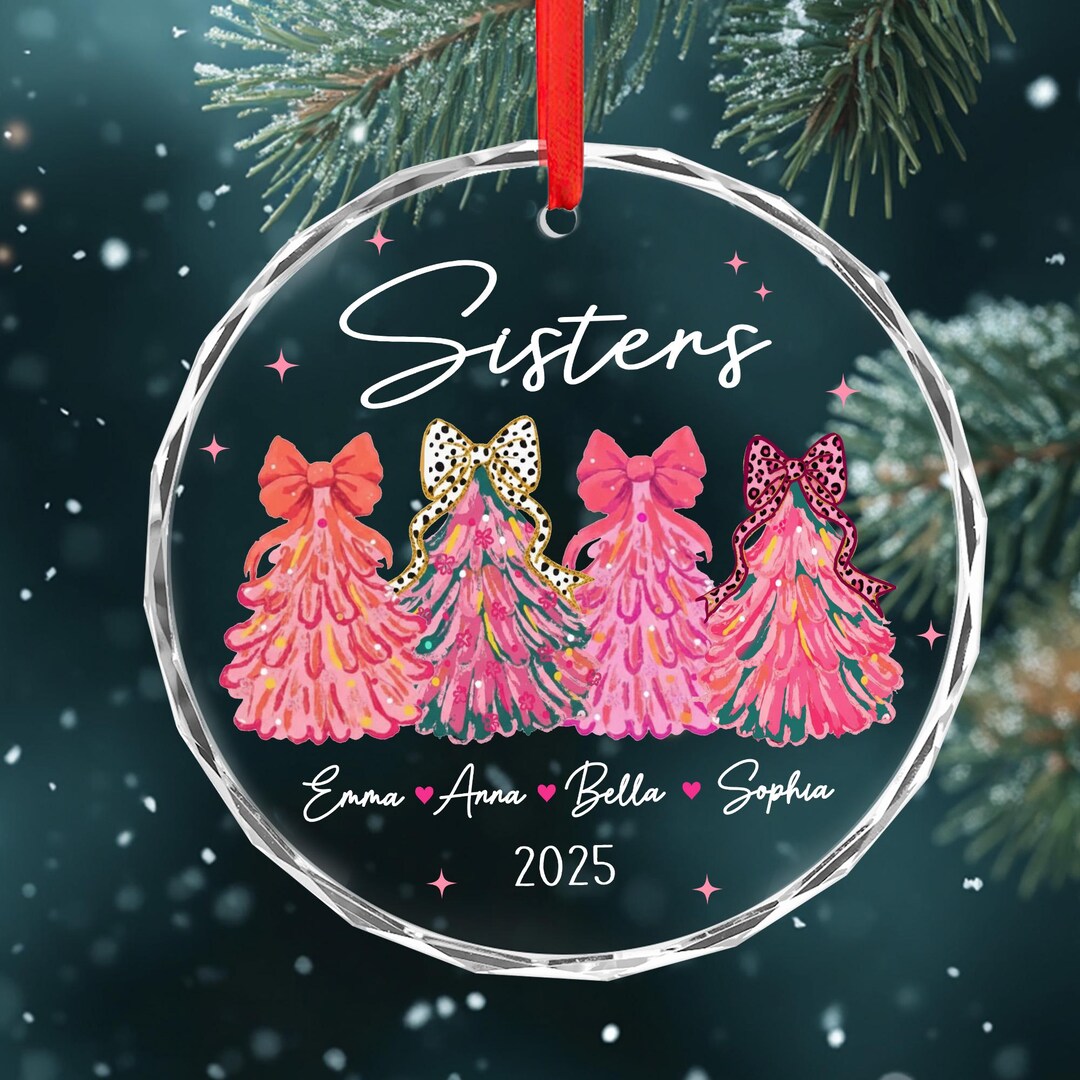 Sisters Christmas Tree Ornament 2025, Personalized Sisters Name ...