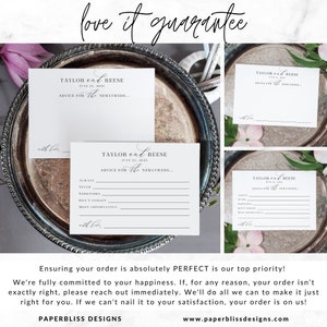 Wedding Guest Book Advice Card Bridal Shower Game Advice for the Bride ...