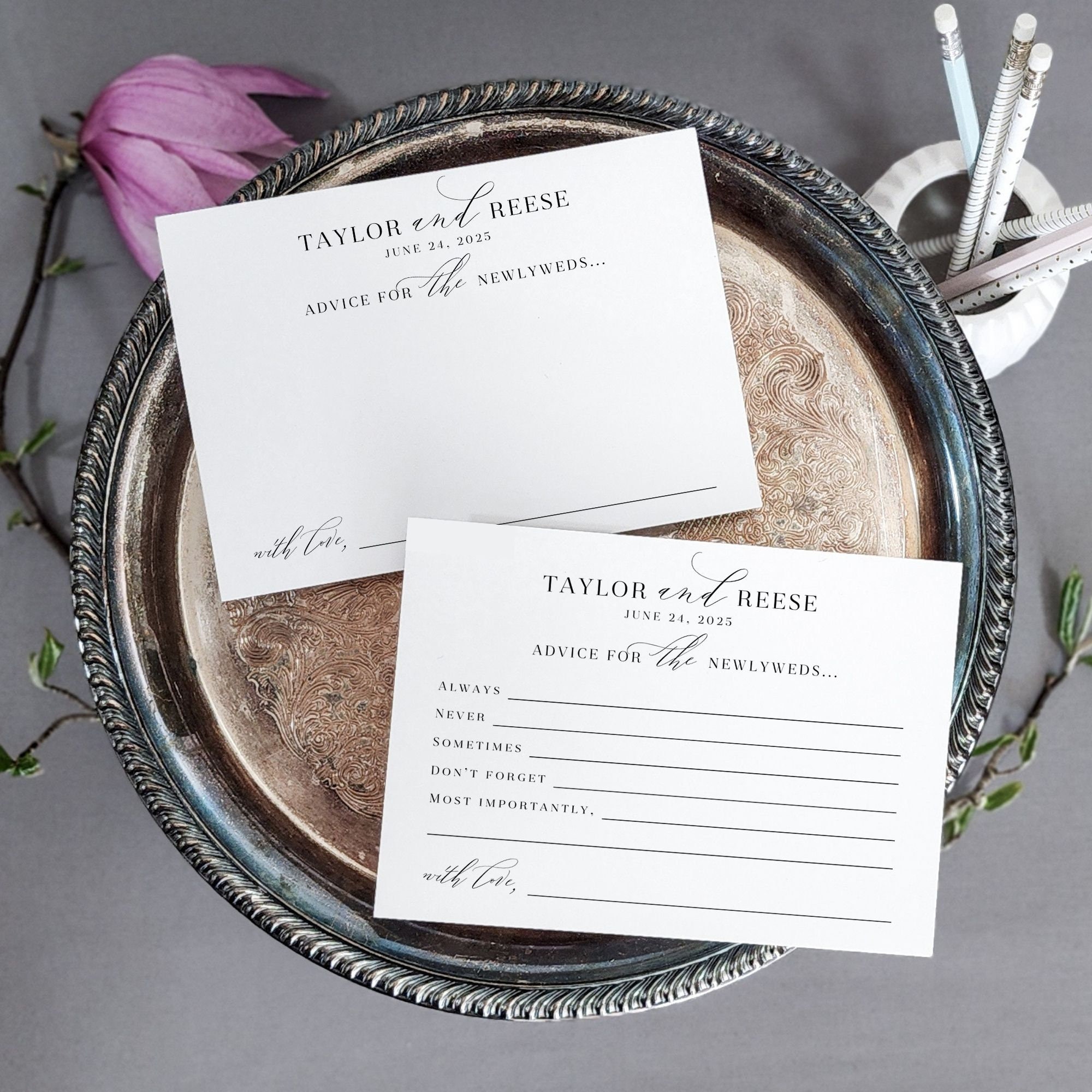 Wedding Guest Book Advice Card Bridal Shower Game Advice for the Bride ...