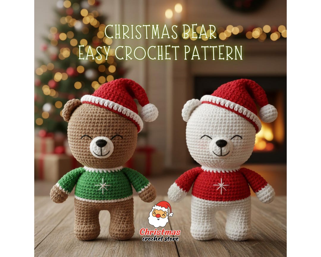 Christmas Bear Crochet Pattern | Easy Crochet Pattern | Crochet Bear ...