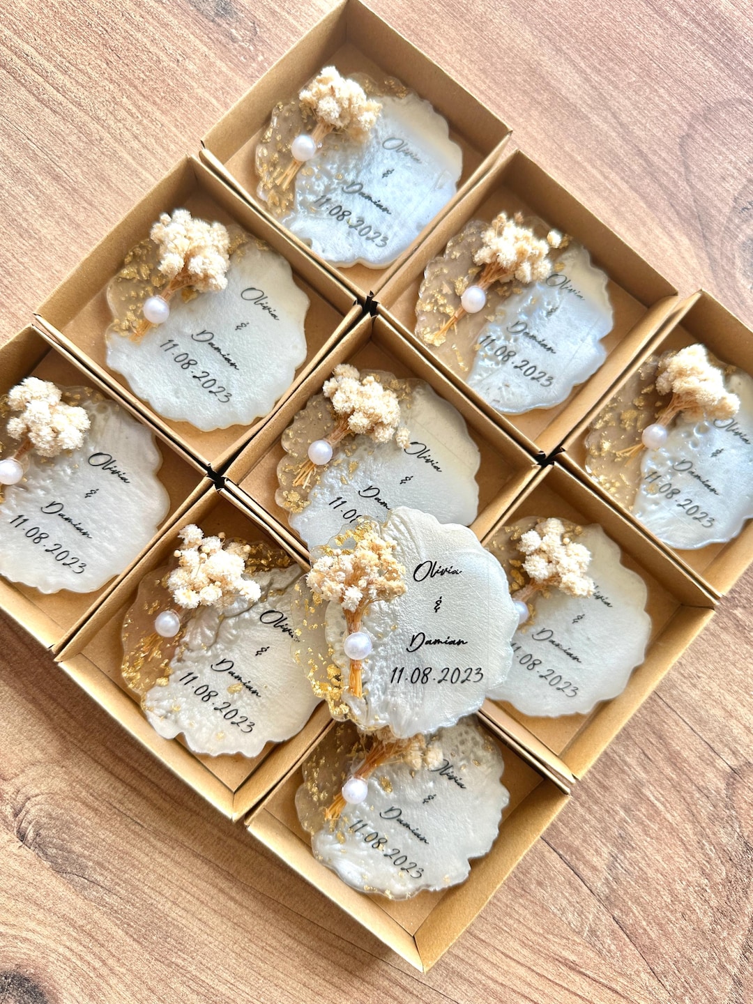 Personalized Wedding Favors Epoxy Resin Magnet, Custom Epoxy Fridge ...