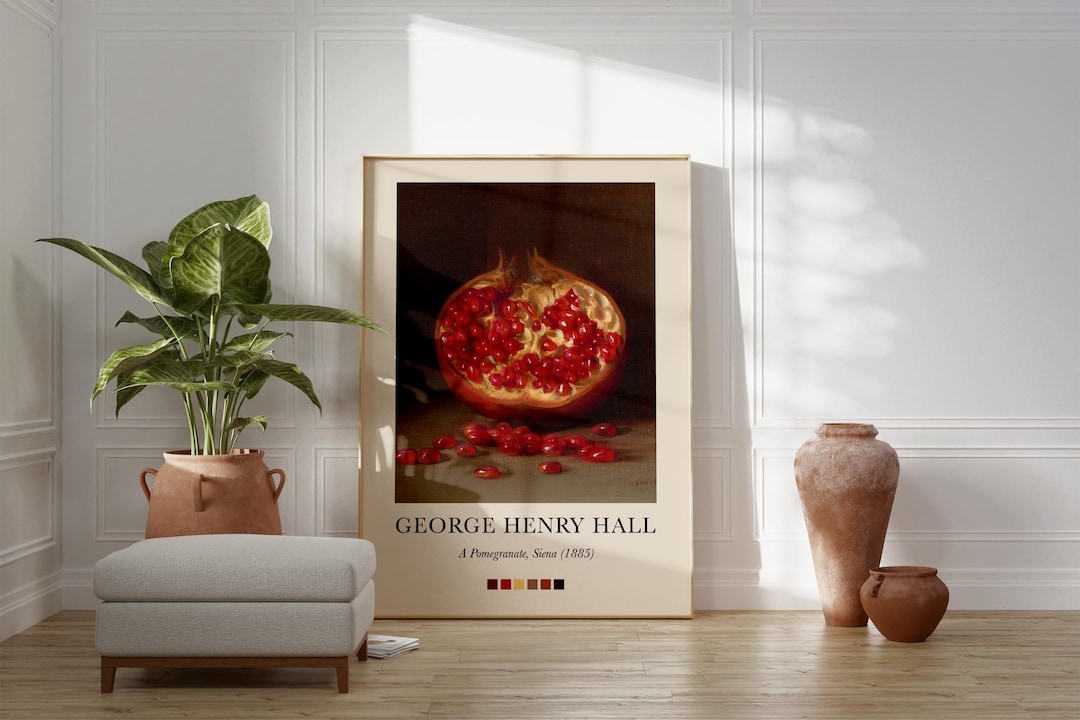 George Henry Hall A Pomegranate Siena | Still Life Wall Art | Vintage ...