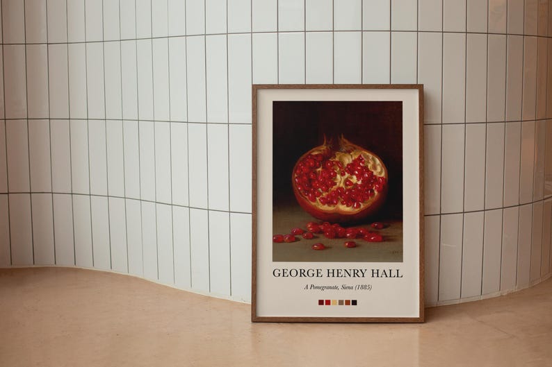 George Henry Hall A Pomegranate Siena | Still Life Wall Art | Vintage ...