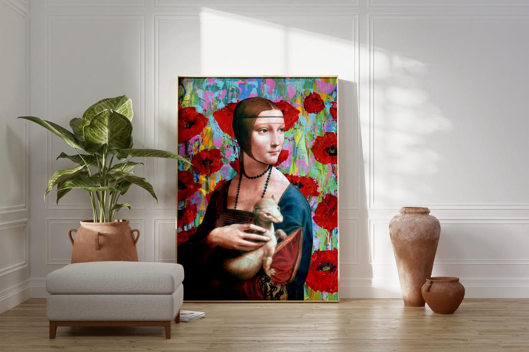 Lady With an Ermine Modern Art Print | Colorful Renaissance Wall Decor ...