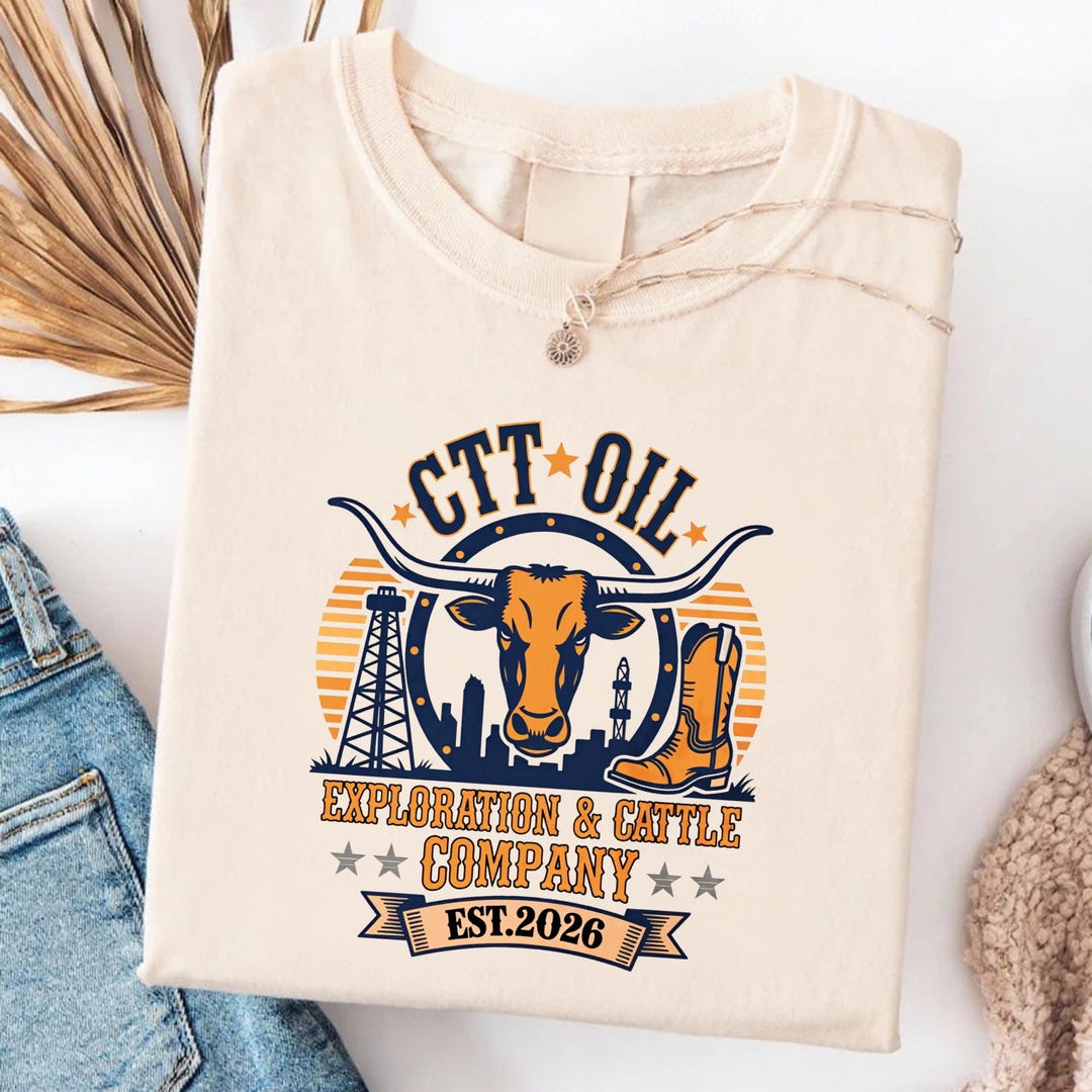 CTT Oil Exploration & Cattle Design Tee,oilfield Ranch Style Shirt ...