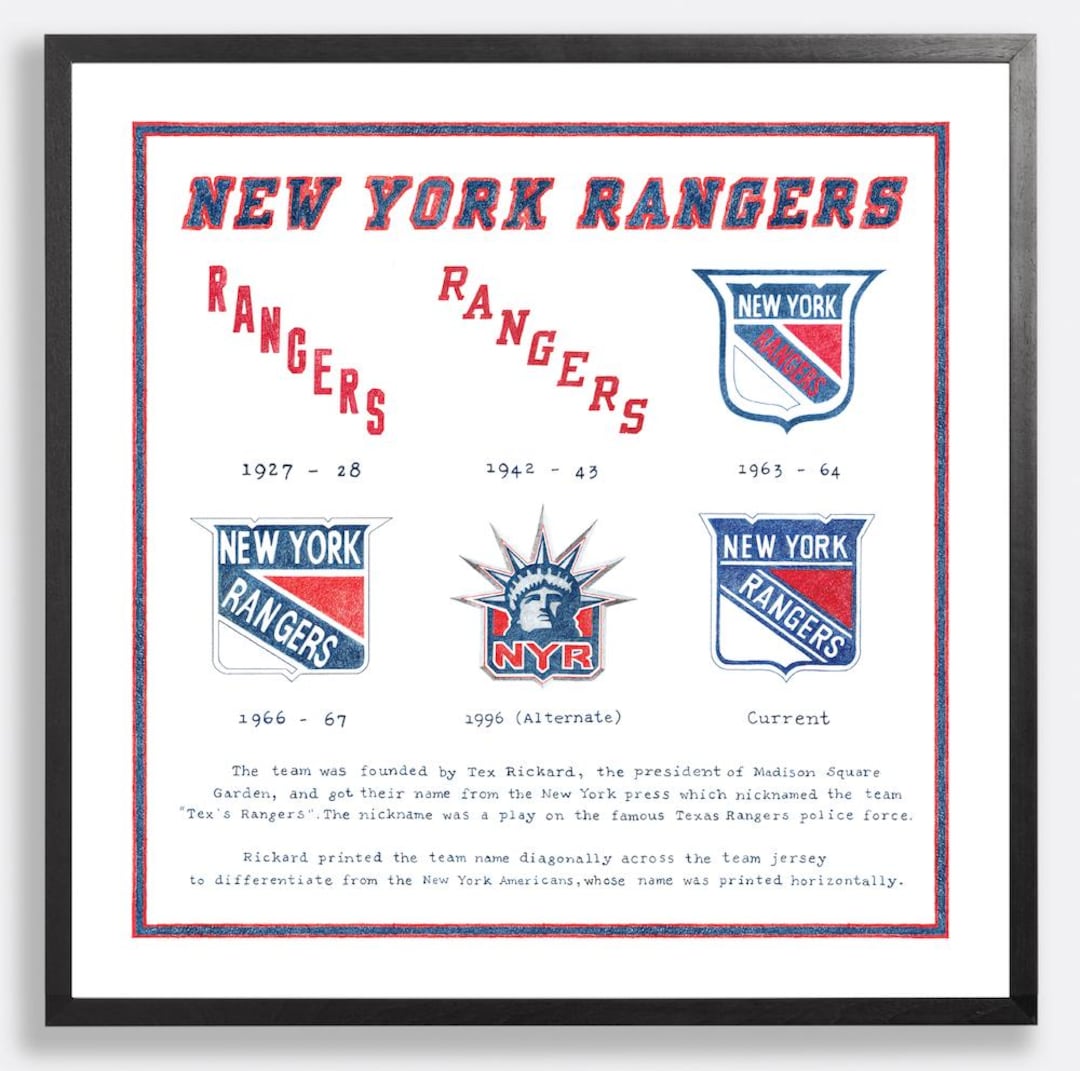 The Logo Evolution of the New York Rangers // Rangers Wall Art Decor ...