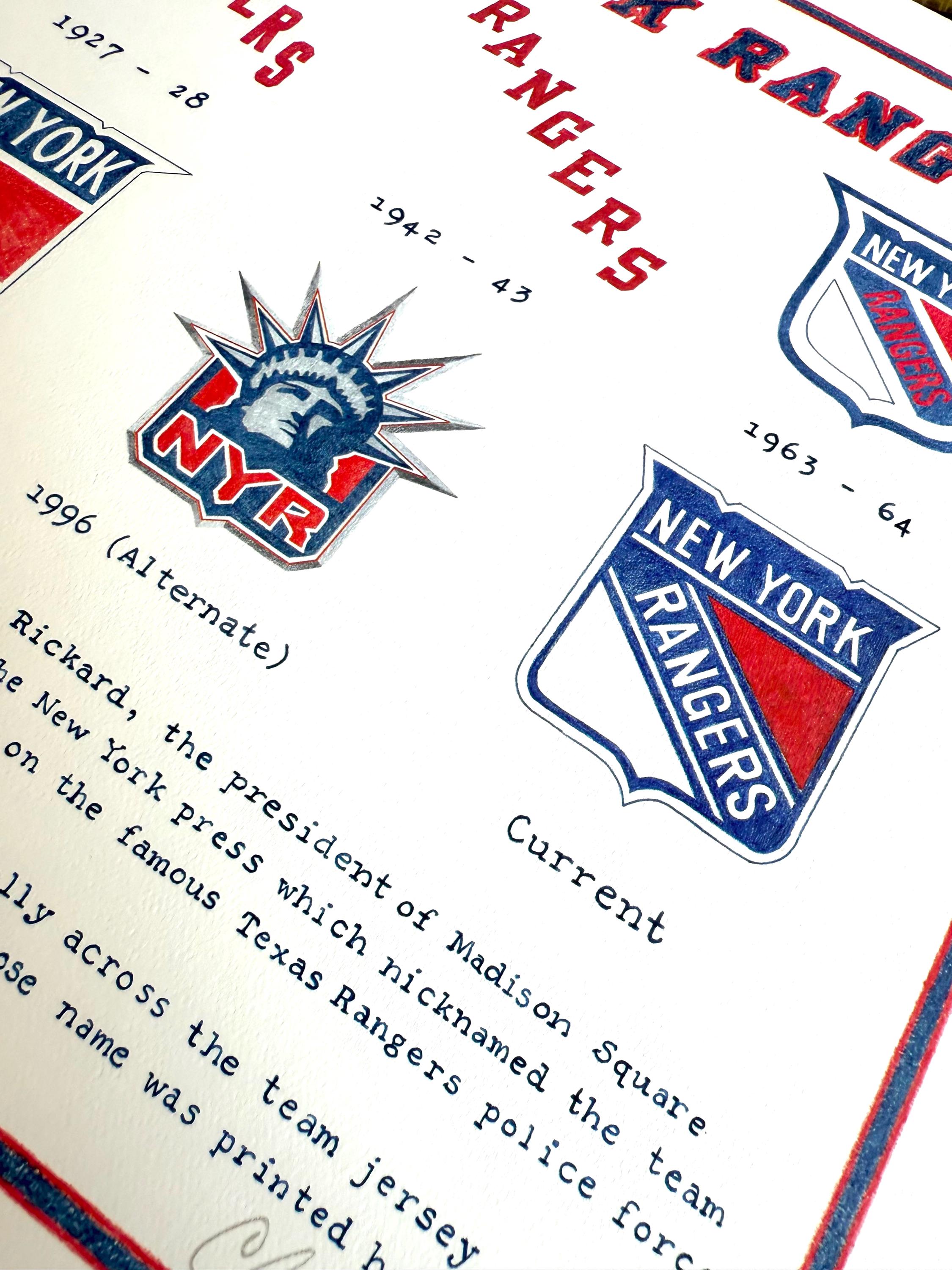 The Logo Evolution of the New York Rangers // Rangers Wall Art Decor ...