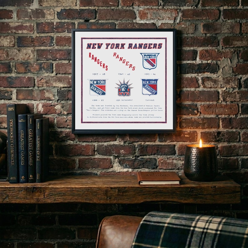 The Logo Evolution of the New York Rangers // Rangers Wall Art Decor ...