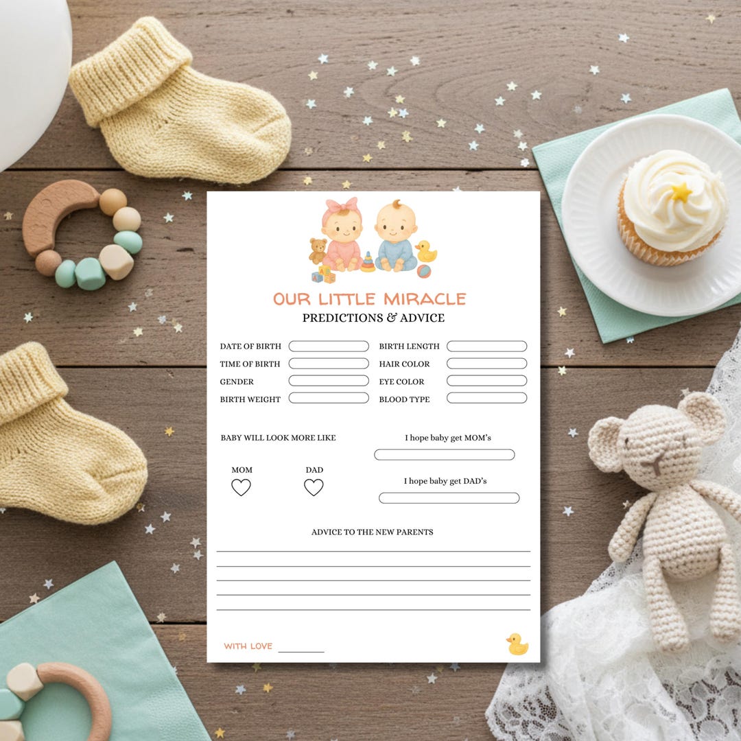 Our Little Miracle Baby Prediction & Advice Card for Parents to Be ...