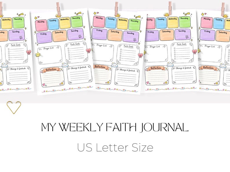Bible Reading & Prayer Tracker Printable, Weekly Faith Journal PDF ...