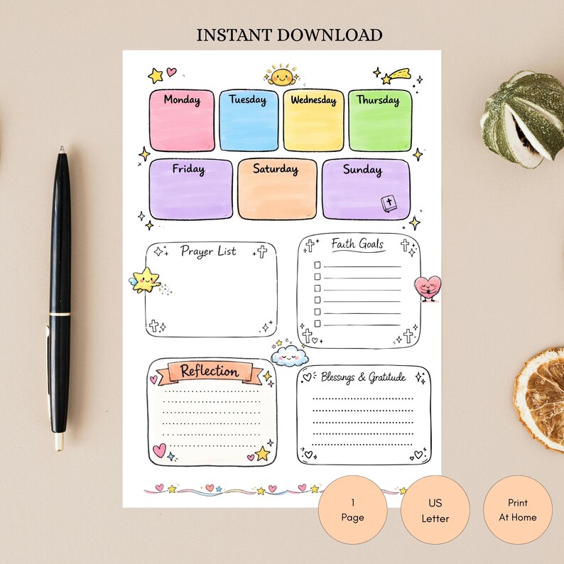 Bible Reading & Prayer Tracker Printable, Weekly Faith Journal PDF ...