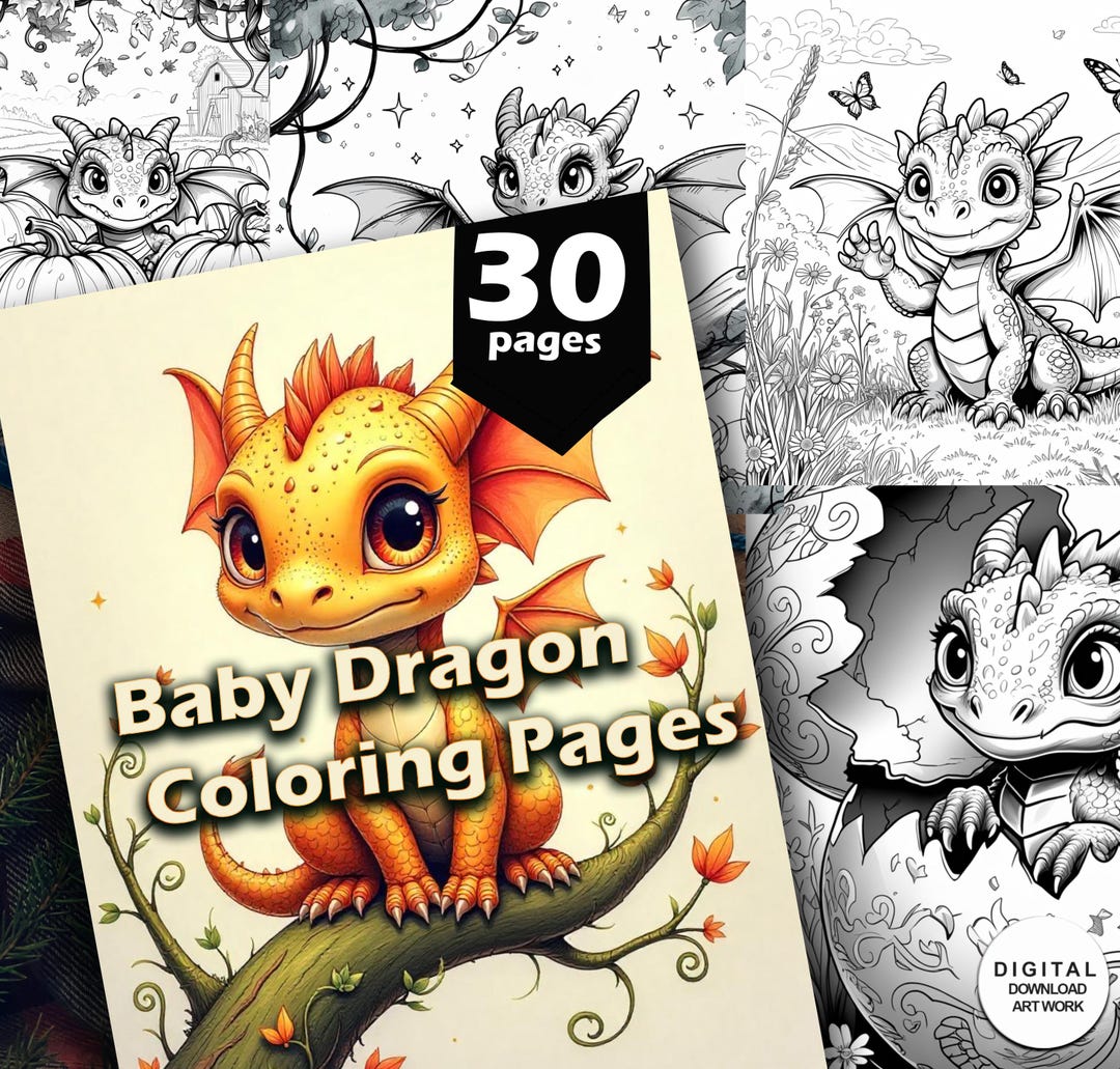 30 Baby Dragon Coloring Pages | Cute Baby Dragon PDF for Kids & Adults ...