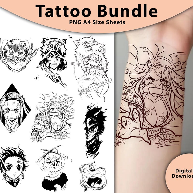 Tattoo Sticker Anime - Etsy