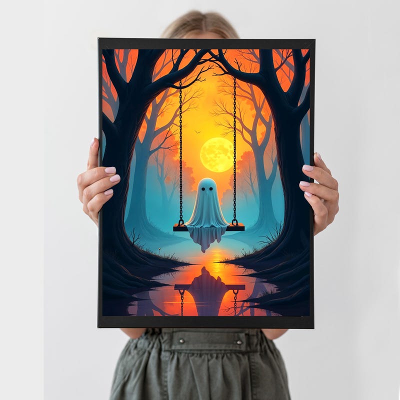 Whimsical Ghost Print - Etsy Hong Kong