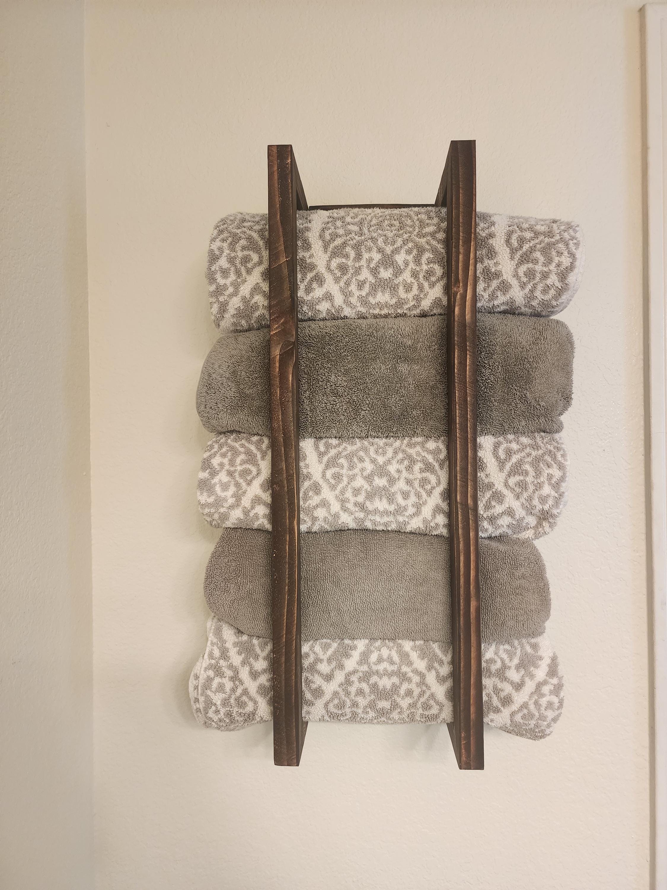 Rustic Handmade Wood Towel Rack - Etsy