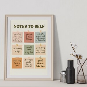 Notes to Self Motivational Quotes Print Inspirational Artwork Digital ...