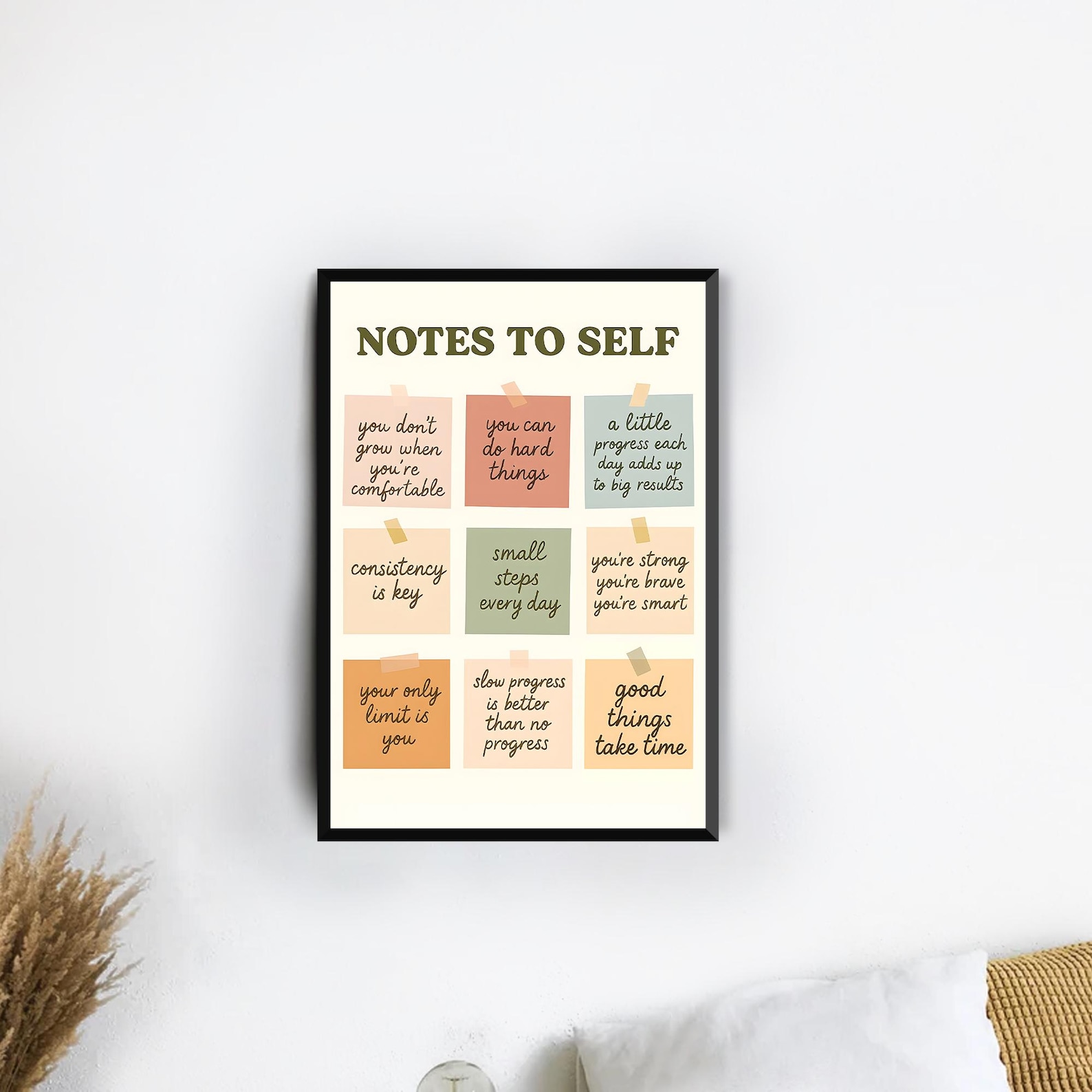 Notes to Self Motivational Quotes Print Inspirational Artwork Digital ...