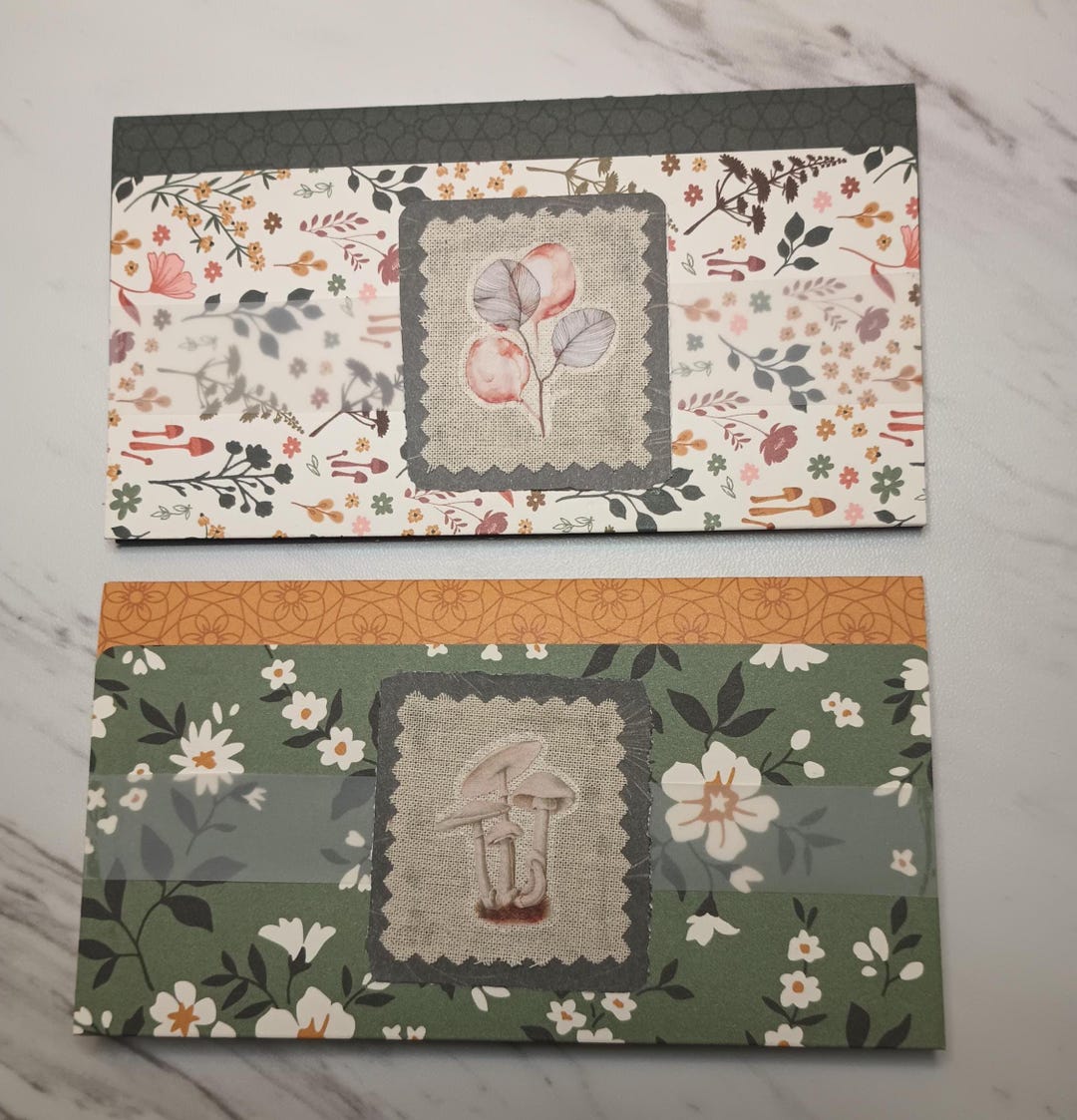 Checkbook Folder With Ephemera: Botanical Junk Journal Card - Etsy