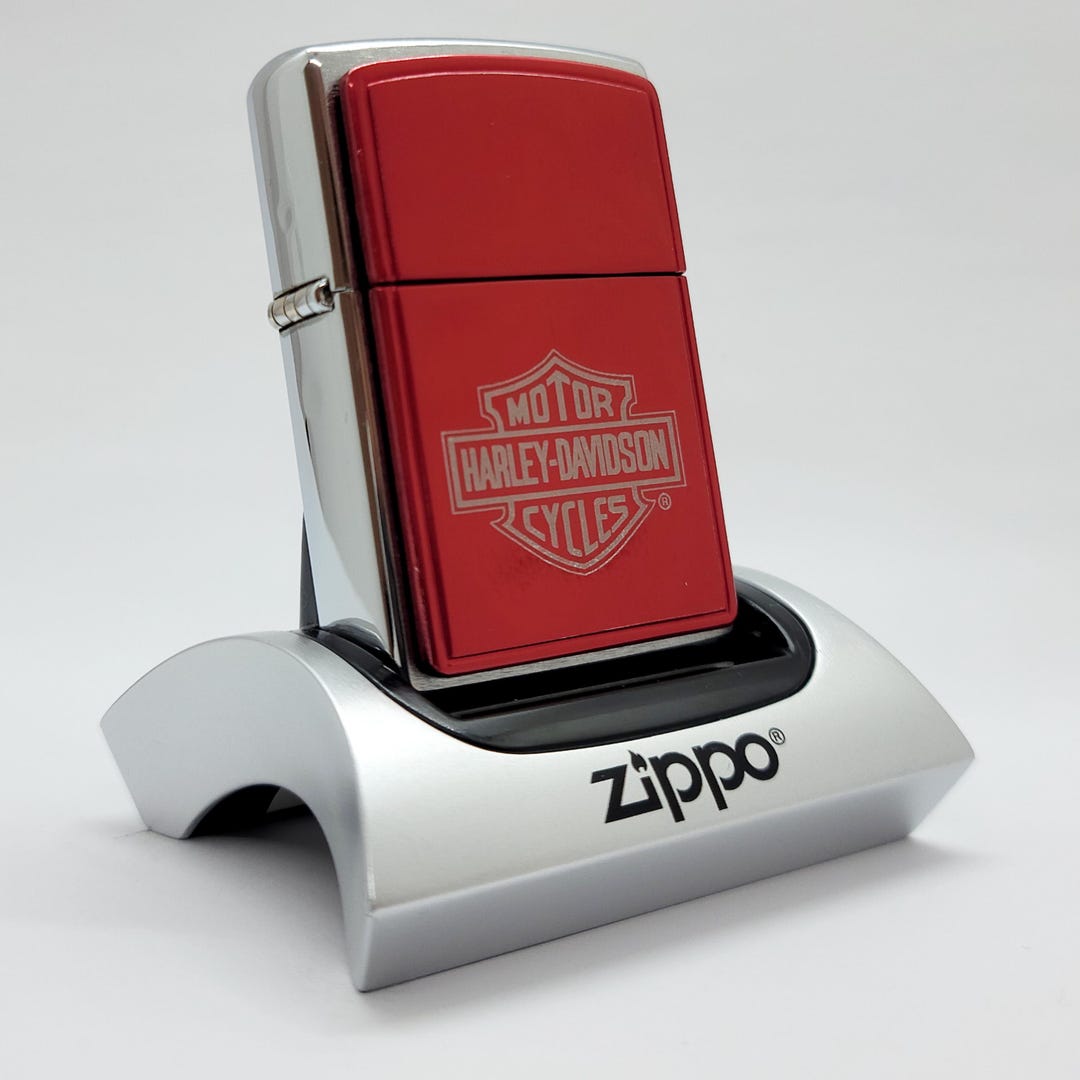 Vintage 2001 Harley Davidson Zippo Lighter: Red Anodized Aluminum ...
