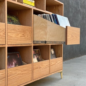 Custom Handcrafted Vinyl Record Storage Cabinet, 8-drawer, With ...