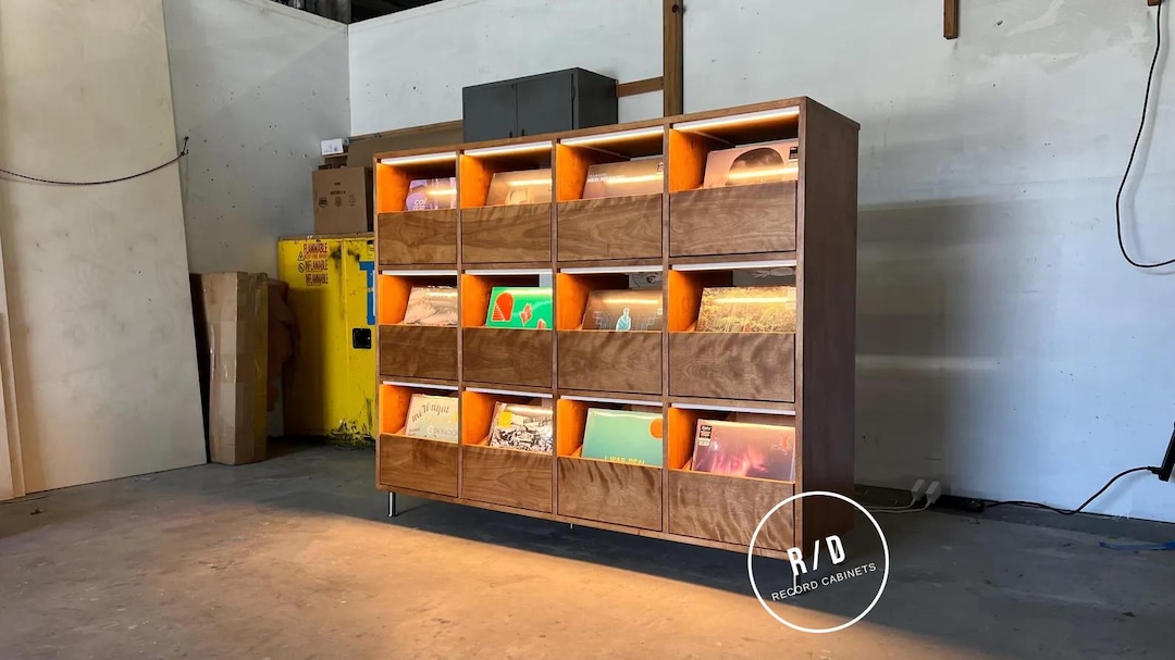 Custom Handcrafted Vinyl Record Storage Cabinet, 12-drawer | Made in ...