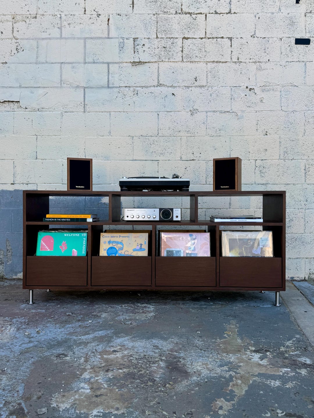 R/D Vinyl Record Storage Cabinet, Custom Bench-style 4-drawer With ...