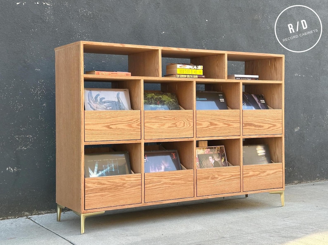 Custom Handcrafted Vinyl Record Storage Cabinet, 8-drawer, With ...