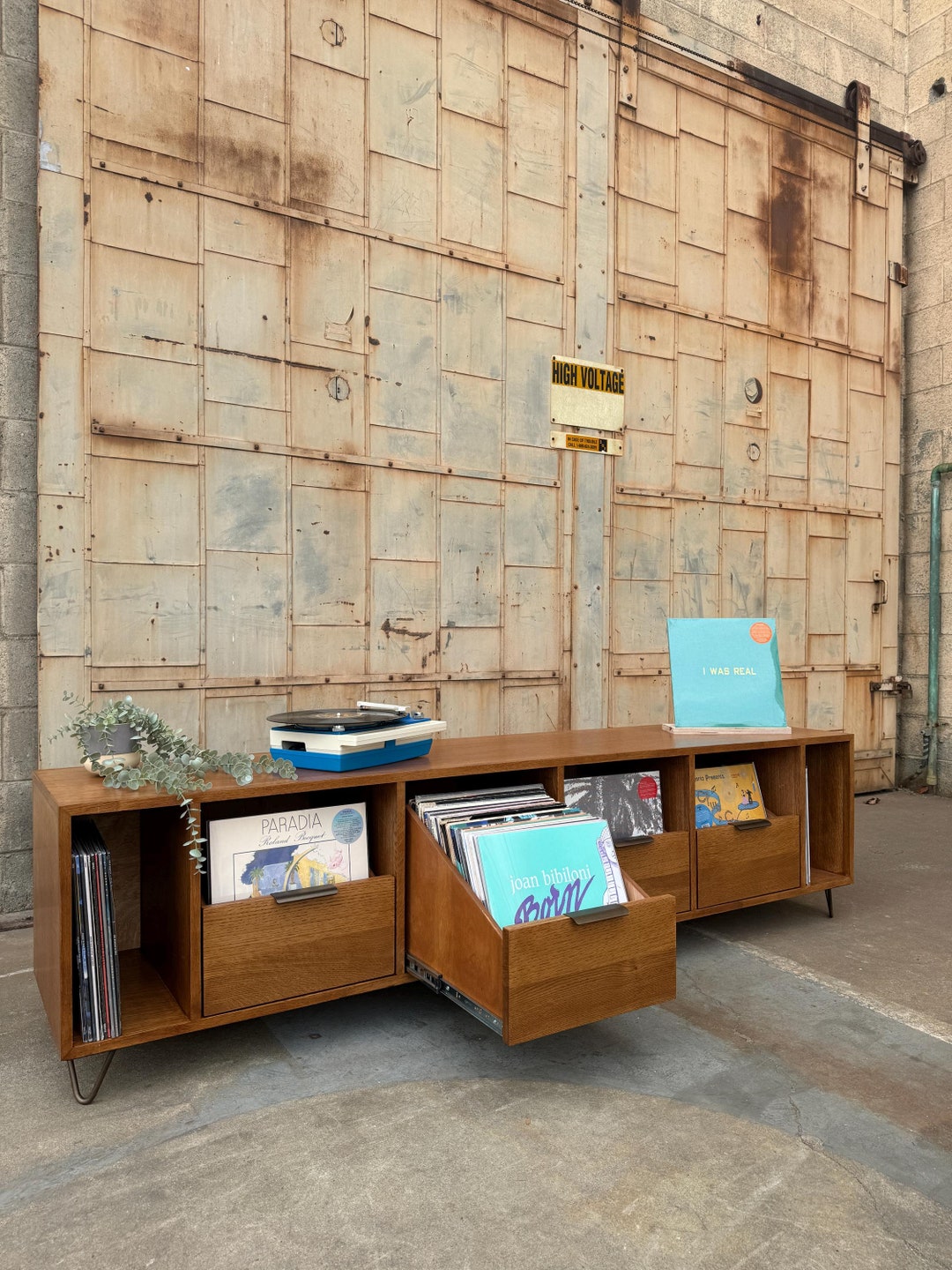 Custom Handcrafted Vinyl Record Storage Cabinet, Bench-style 4-drawer ...