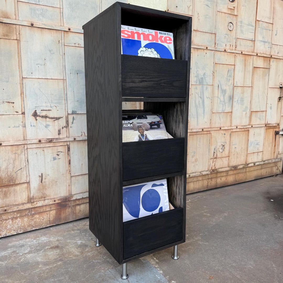 Custom Handcrafted Record Storage Cabinet, 3-drawer, Vertical | Made in ...