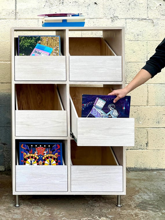 Vinyl Record Storage Drawers Vinyl Record Storage Walnut "SILENE"