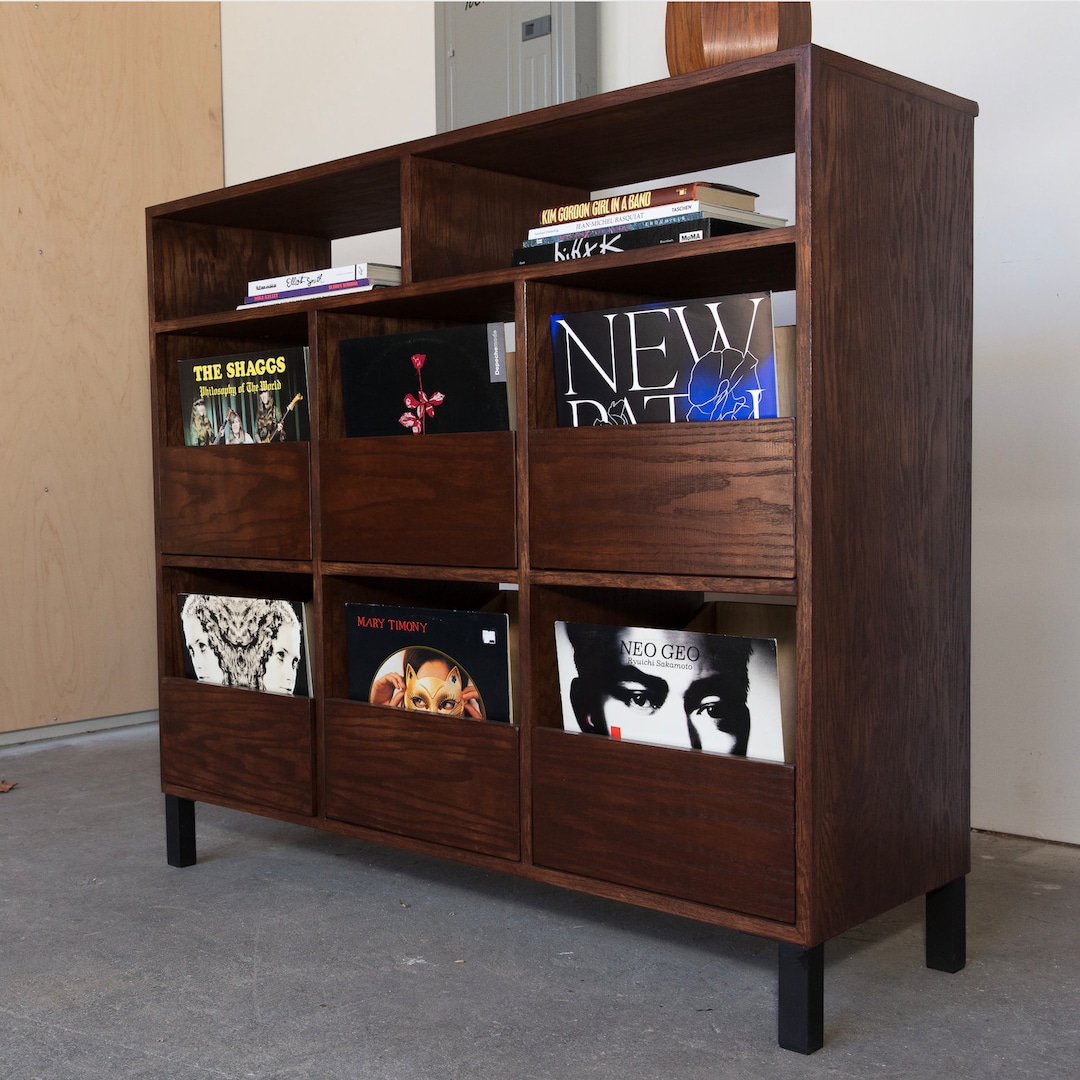 Custom Handcrafted Vinyl Record Storage Cabinet, 6-drawer, With ...