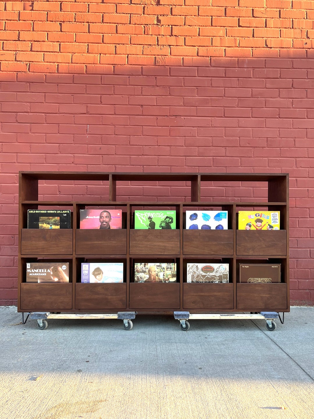 R/D Vinyl Record Storage Cabinet, Custom 10-drawer With Receiver Bays ...