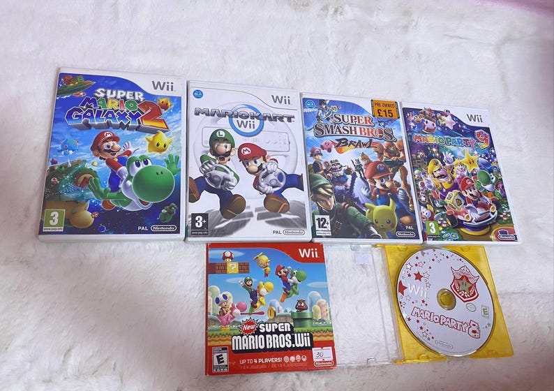 Nintendo Wii Game EUR/PAL Version Mario Kart,mario Party,super Smash ...