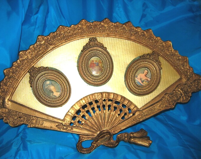 Vintage Gold Dore Brass or Bronze Fan Shaped Frame. With 3 - Etsy