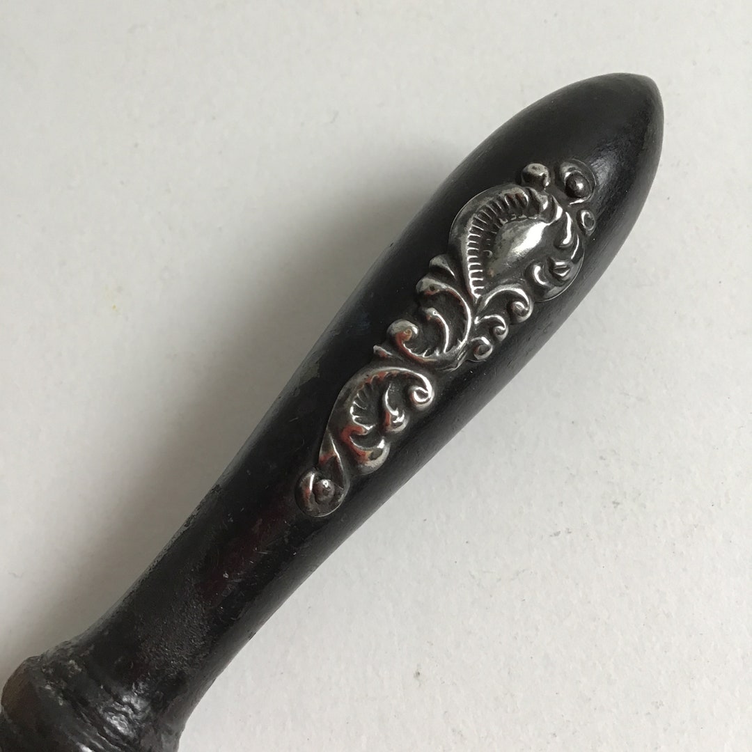 Antique Lady's Victorian Curling Iron. Black Handle With Sterling Trim ...