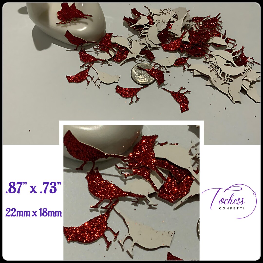 Cardinal Red Glitter Card Stock Confetti 100 Pieces - Etsy