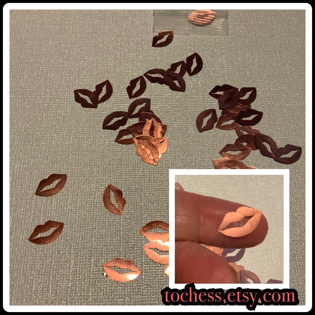 Pink Foil Lips Glitter Confetti 50 Pieces - Etsy