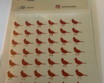 Cardinal Red Bird Stickers - Etsy