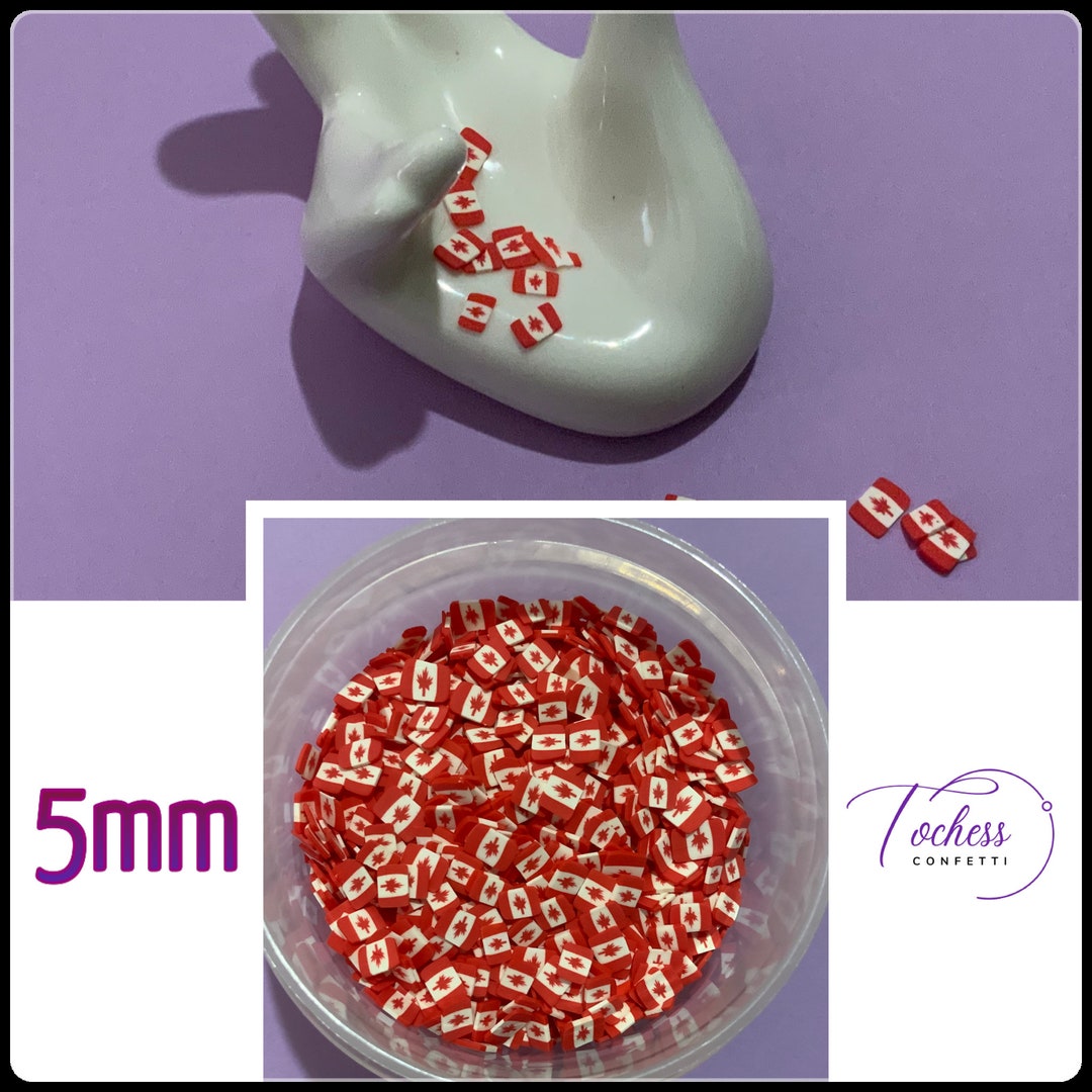 Canadian Flag Polymer Clay Slices, Flakes, Pieces 1 Teaspoon BOGO - Etsy