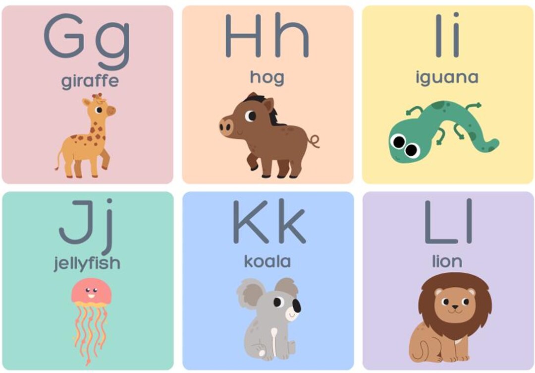 ABC Animal Flashcards | Alphabet Learning Cards | Educational Printable ...