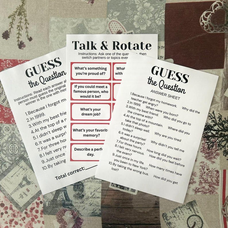 Icebreaker Games for Adults, Conversation Starters, Instant Download ...