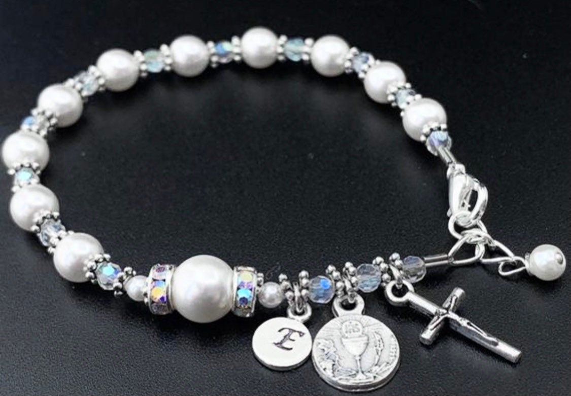 Beautiful Traditional Communion Personalized Rosary Bracelet - Etsy