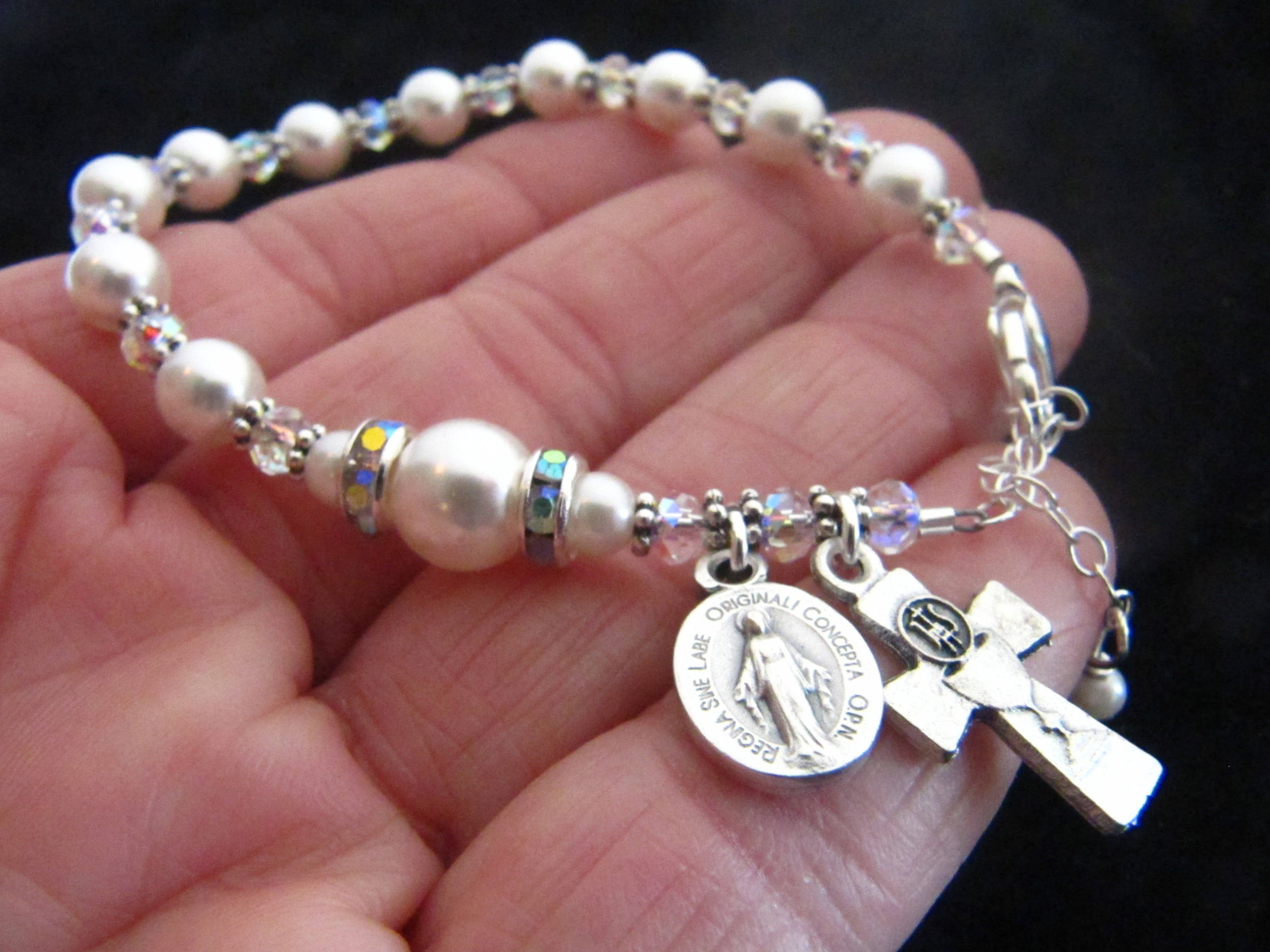 Traditional Catholic First Communion Rosary Bracelet With | Etsy