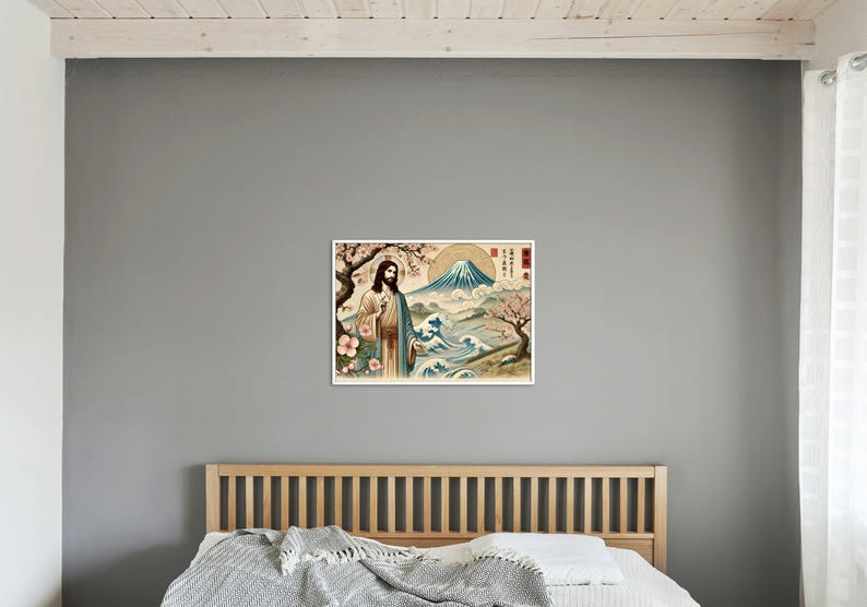Jesus Ukiyo-e Print: Catholic Japanese Woodblock Christian Wall Art ...