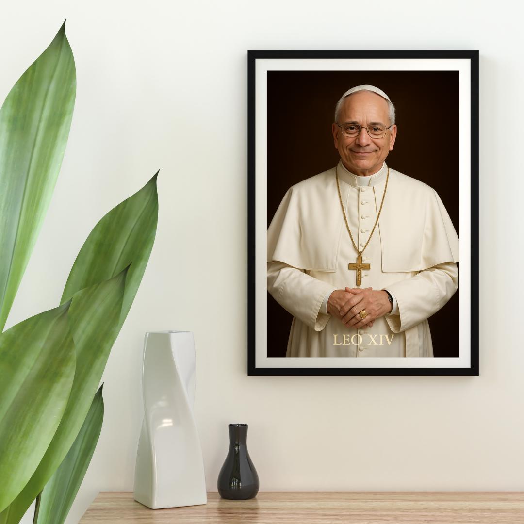 Pope Leo Digital Portrait: Catholic Christian Wall Art Print, Home ...
