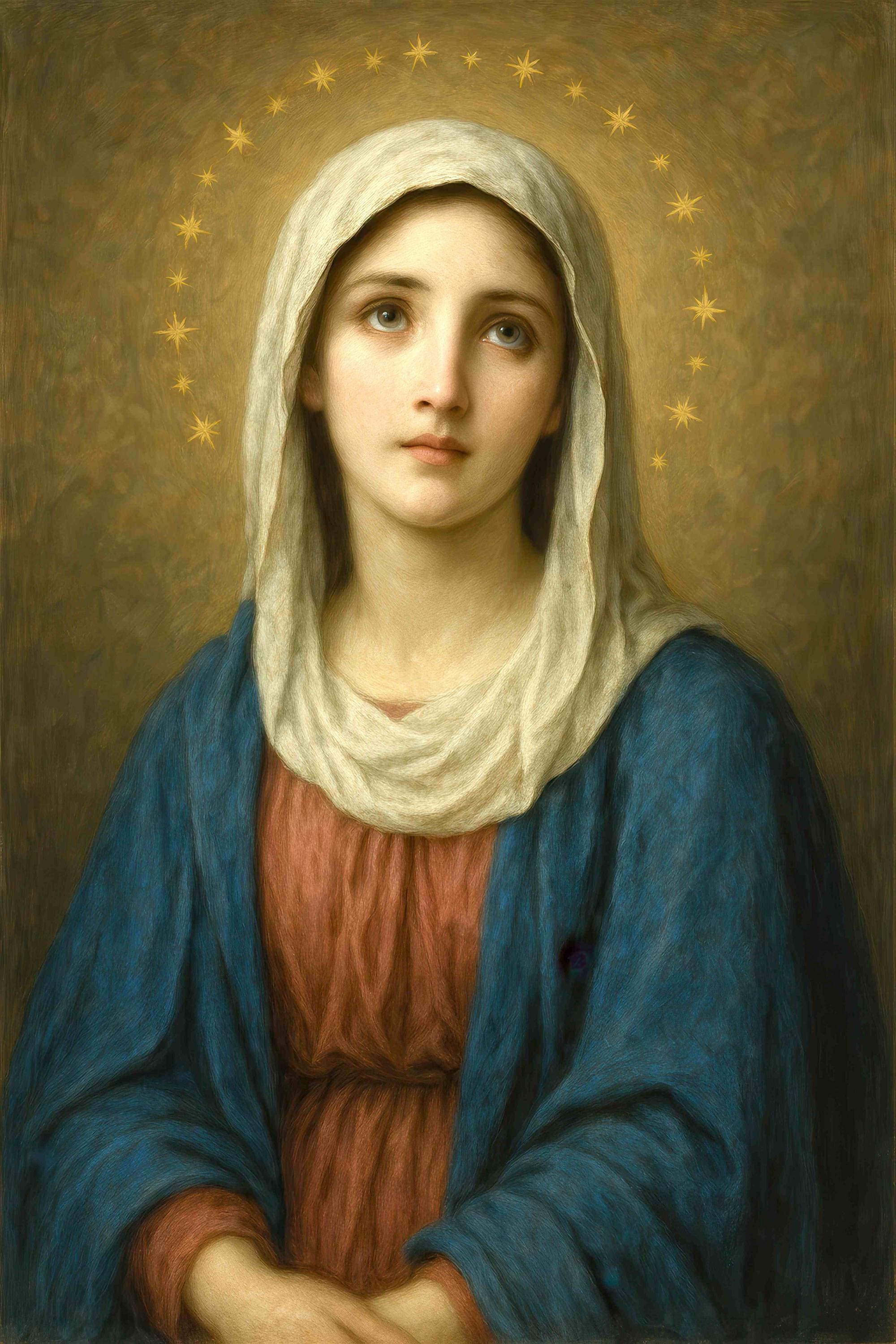 Virgin Mary Digital Art Print - Catholic Wall Decor, Blessed Mother ...